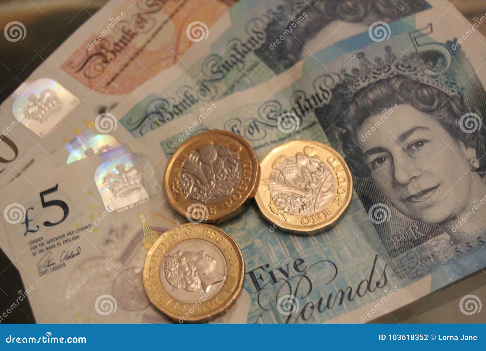 Diez Cinco Una Nota 10, 5, 1 De La Moneda De Libra, Fotografía ...