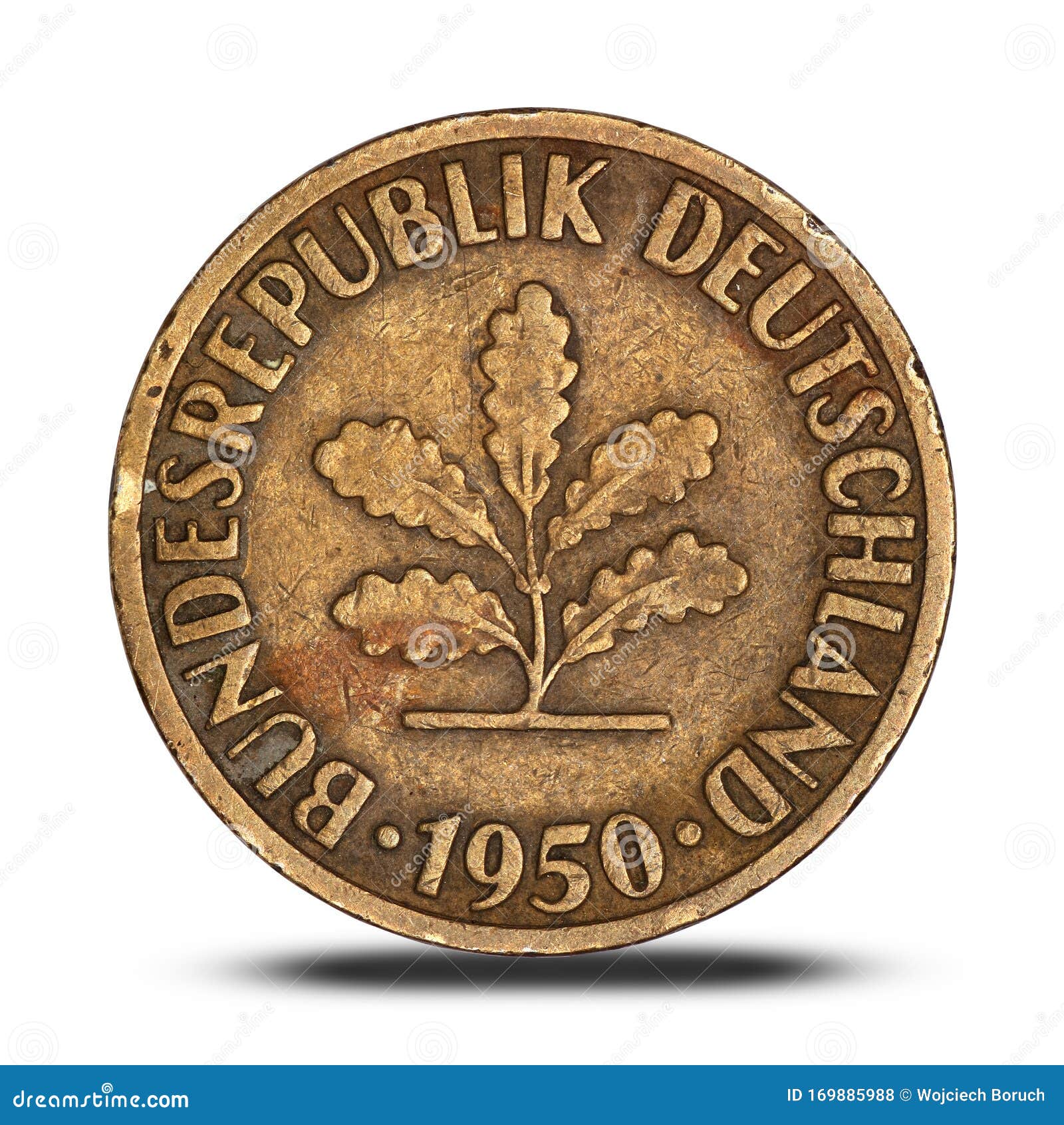 Diez Monedas Alemanas De 1950 Foto de archivo - Imagen de pfennio ...