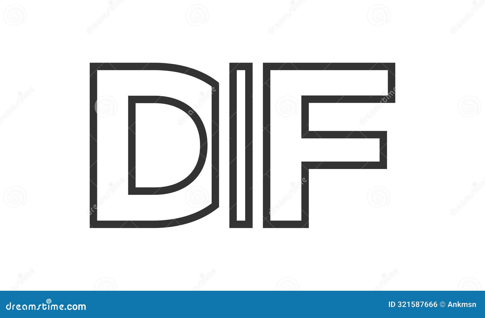 DIF Logo Design Template with Strong and Modern Bold Text. Initial ...