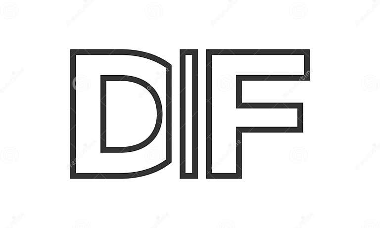 DIF Logo Design Template with Strong and Modern Bold Text. Initial ...