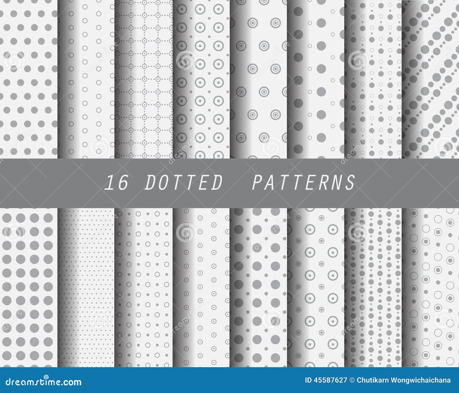 16 Diferent Dot Patterns Cartoon Vector | CartoonDealer.com #45587627