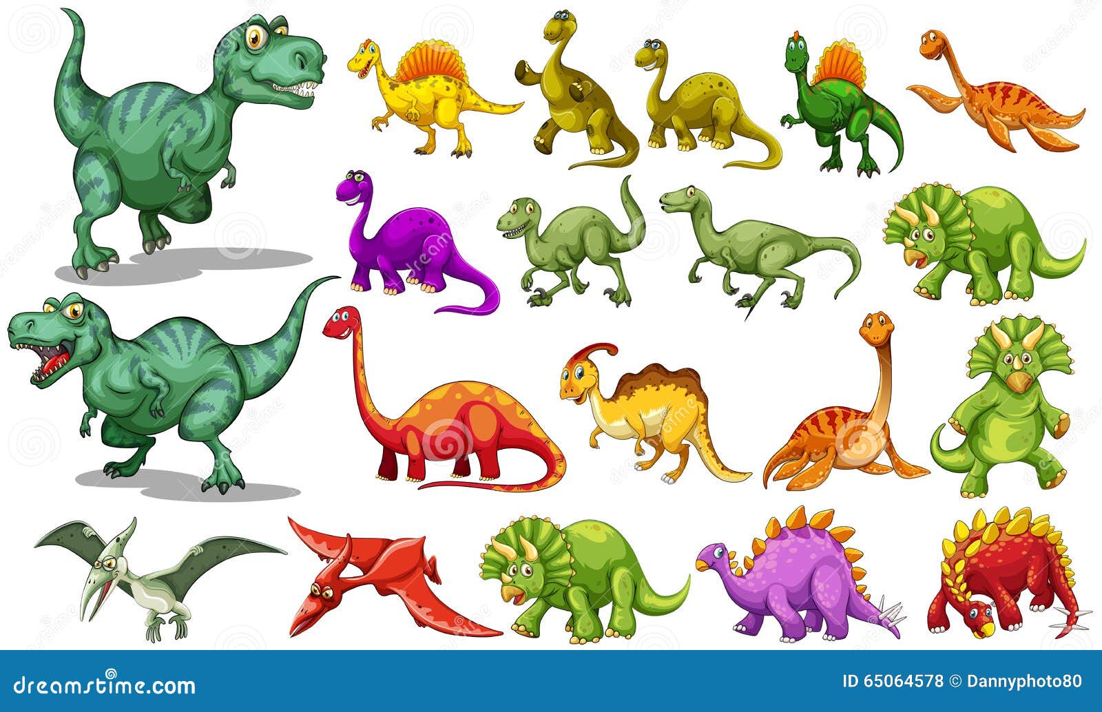 Diferente Tipo De Dinosaurios Ilustración del Vector - Ilustración de ...