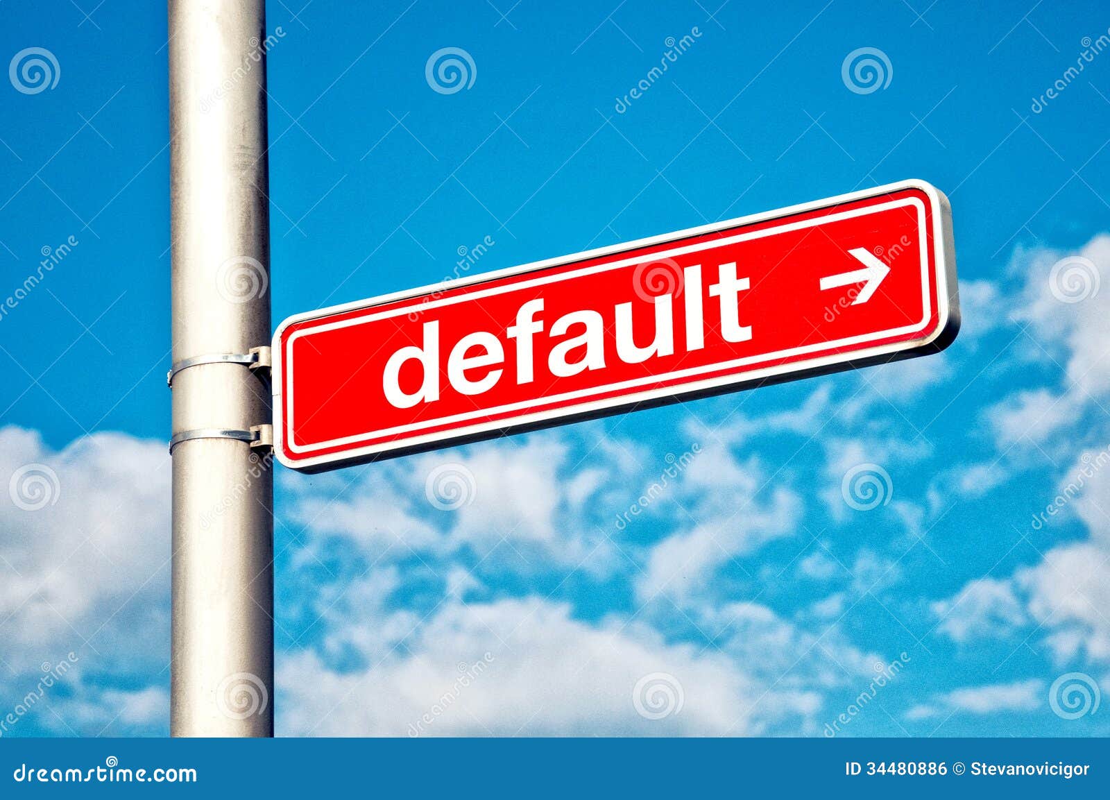 Difetto, segno direzionale fotografia stock. Immagine di giù - 34480886