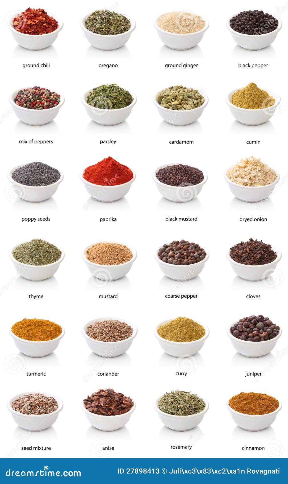 Différentes épices Sur Le Fond Blanc. Photos stock - Image: 27898413