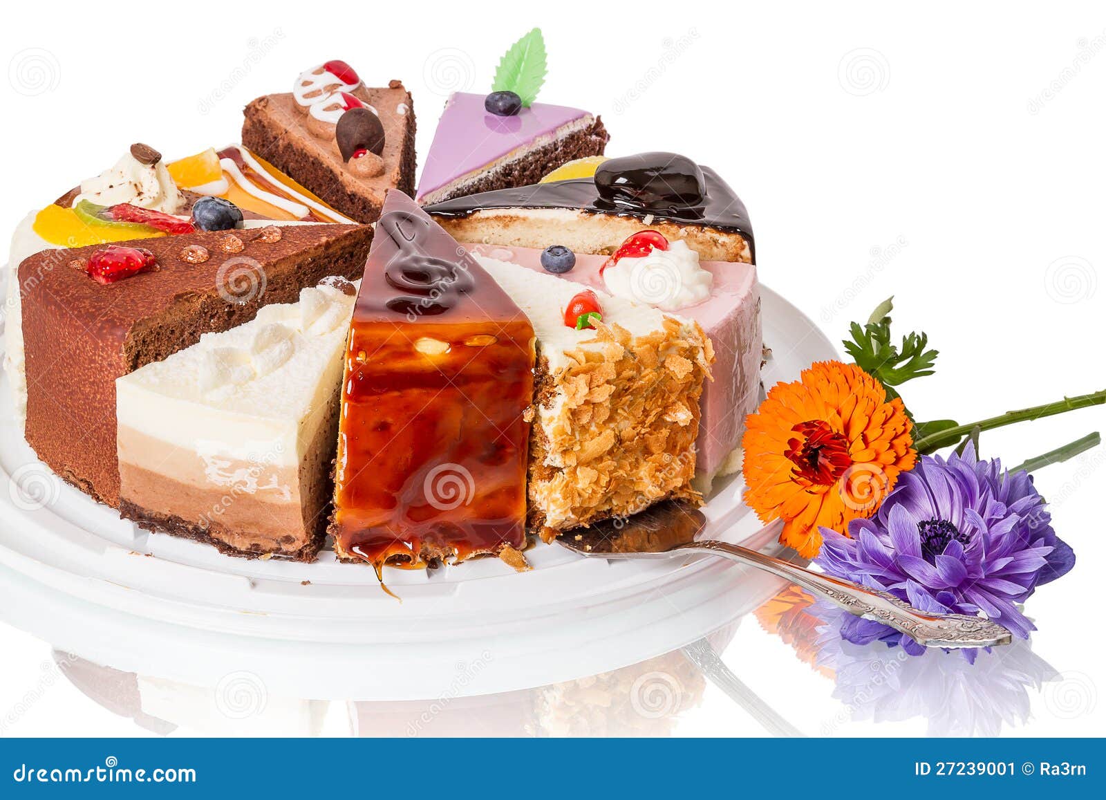 Différentes Parties De Gâteau Et De Fleur Image stock - Image du ...