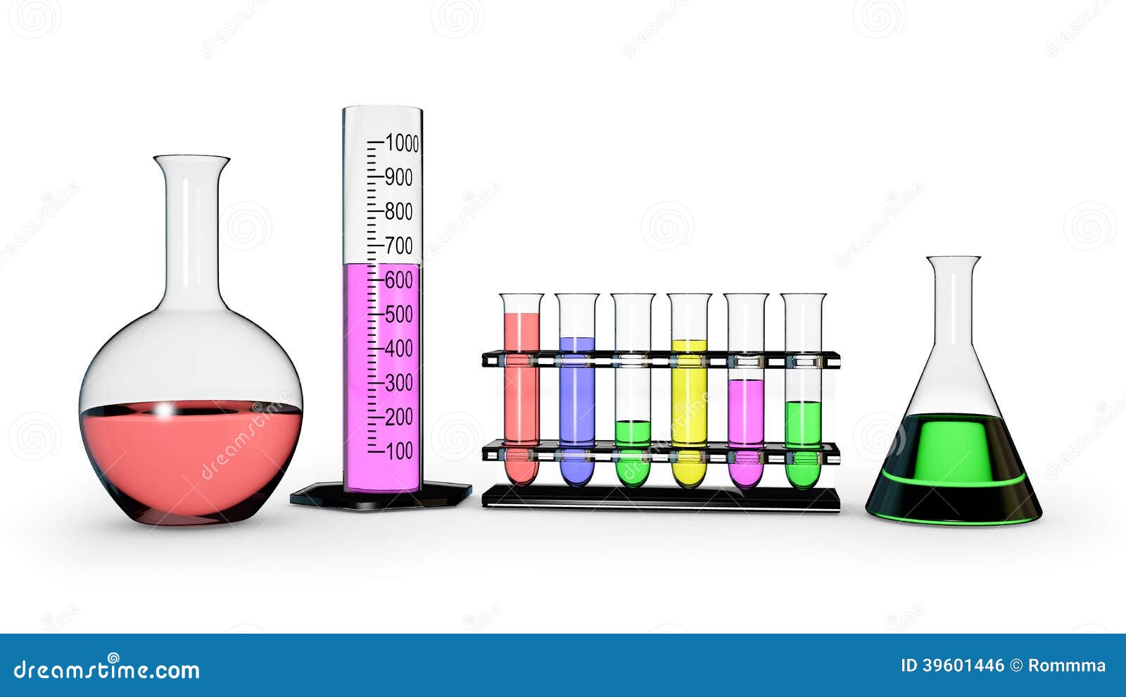 Différents Flacons De Chimie Illustration Stock - Illustration du blanc ...