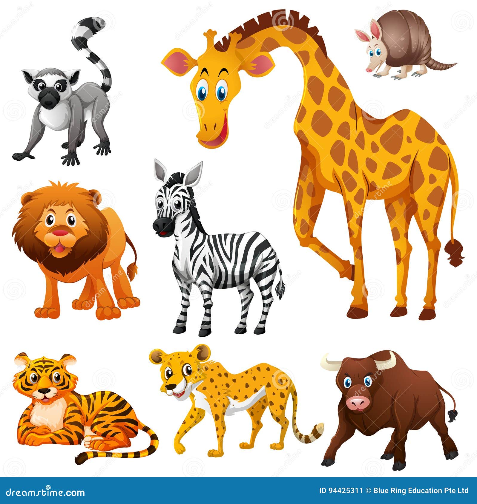 Différents Genres D'animaux Sauvages Illustration de Vecteur ...