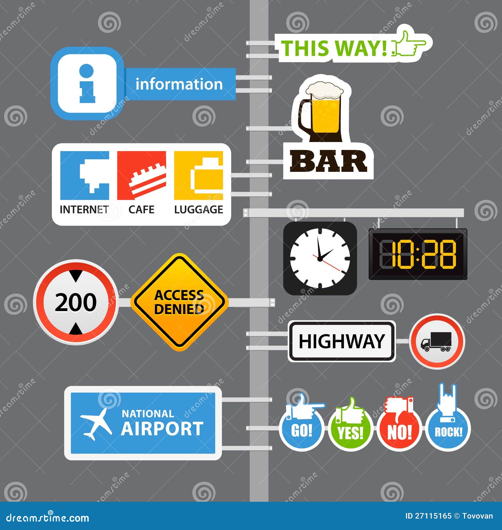Différents signes de route illustration de vecteur. Illustration du ...