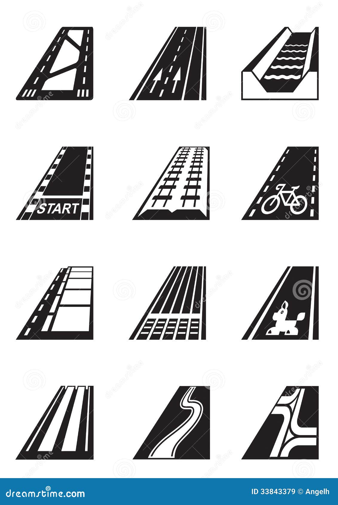 Différents Types De Routes Images libres de droits - Image: 33843379