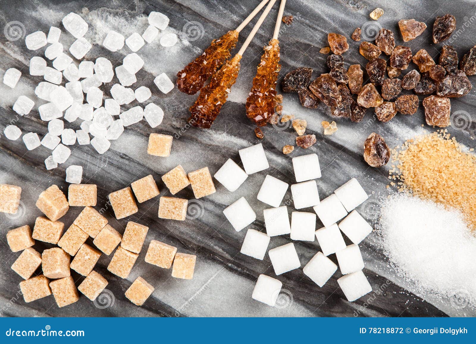 Différents types de sucre photo stock. Image du choc - 78218872