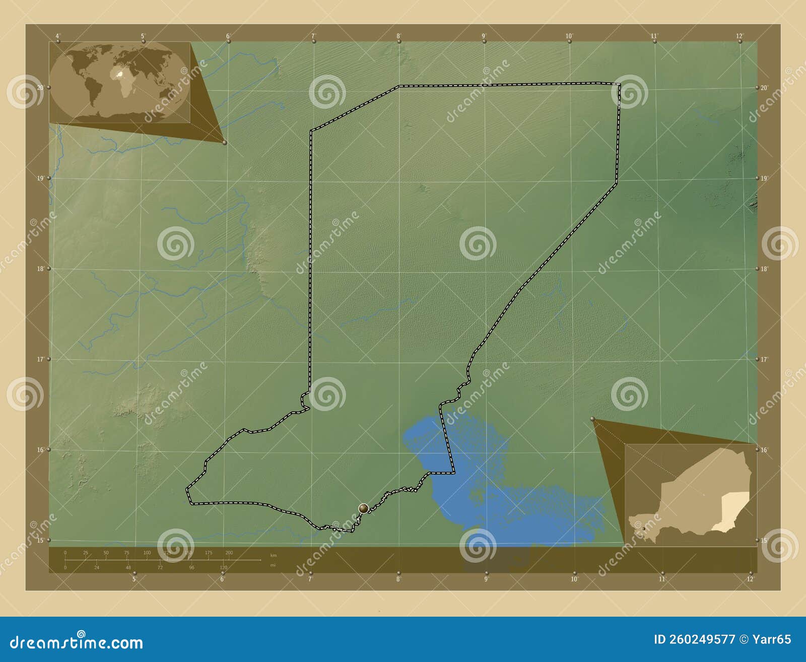 Diffa, Niger. Physical. Capital Stock Illustration - Illustration of continent, earth: 260249577