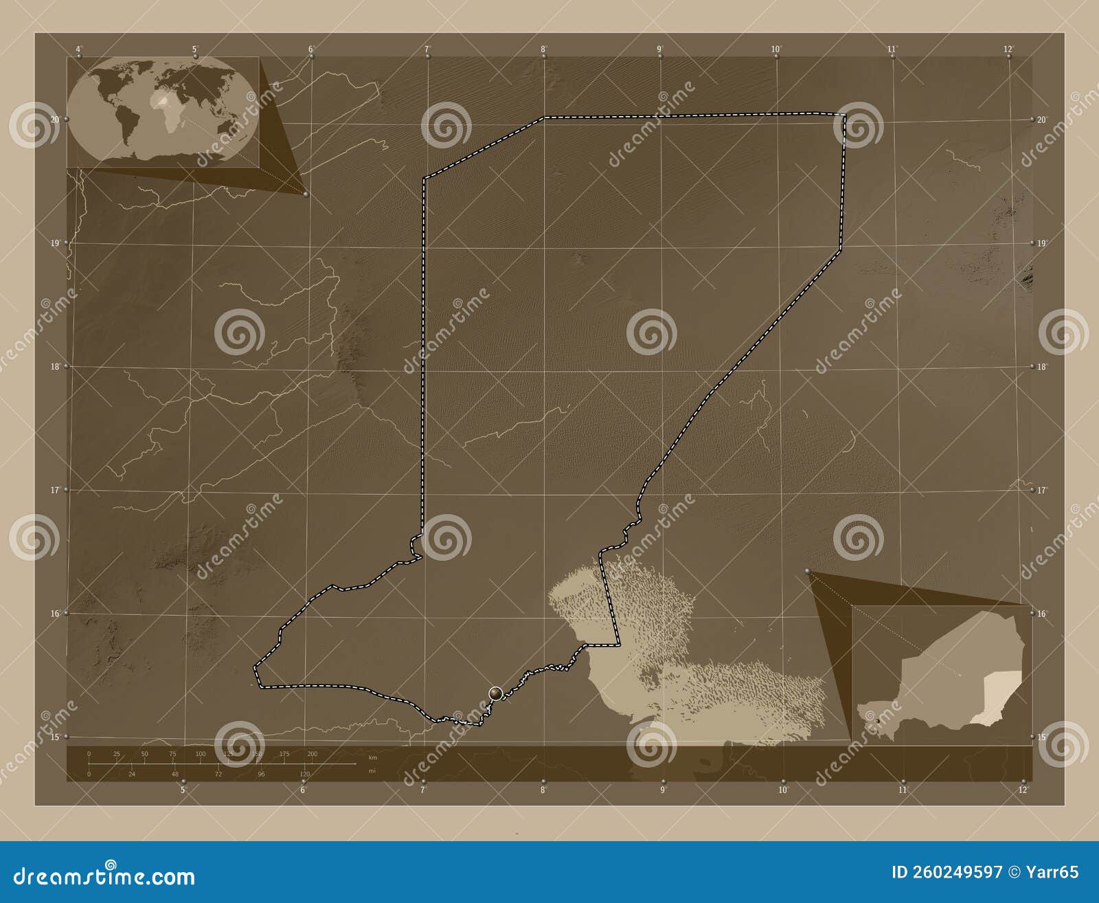 Diffa, Niger. Sepia. Capital Stock Illustration - Illustration of ...
