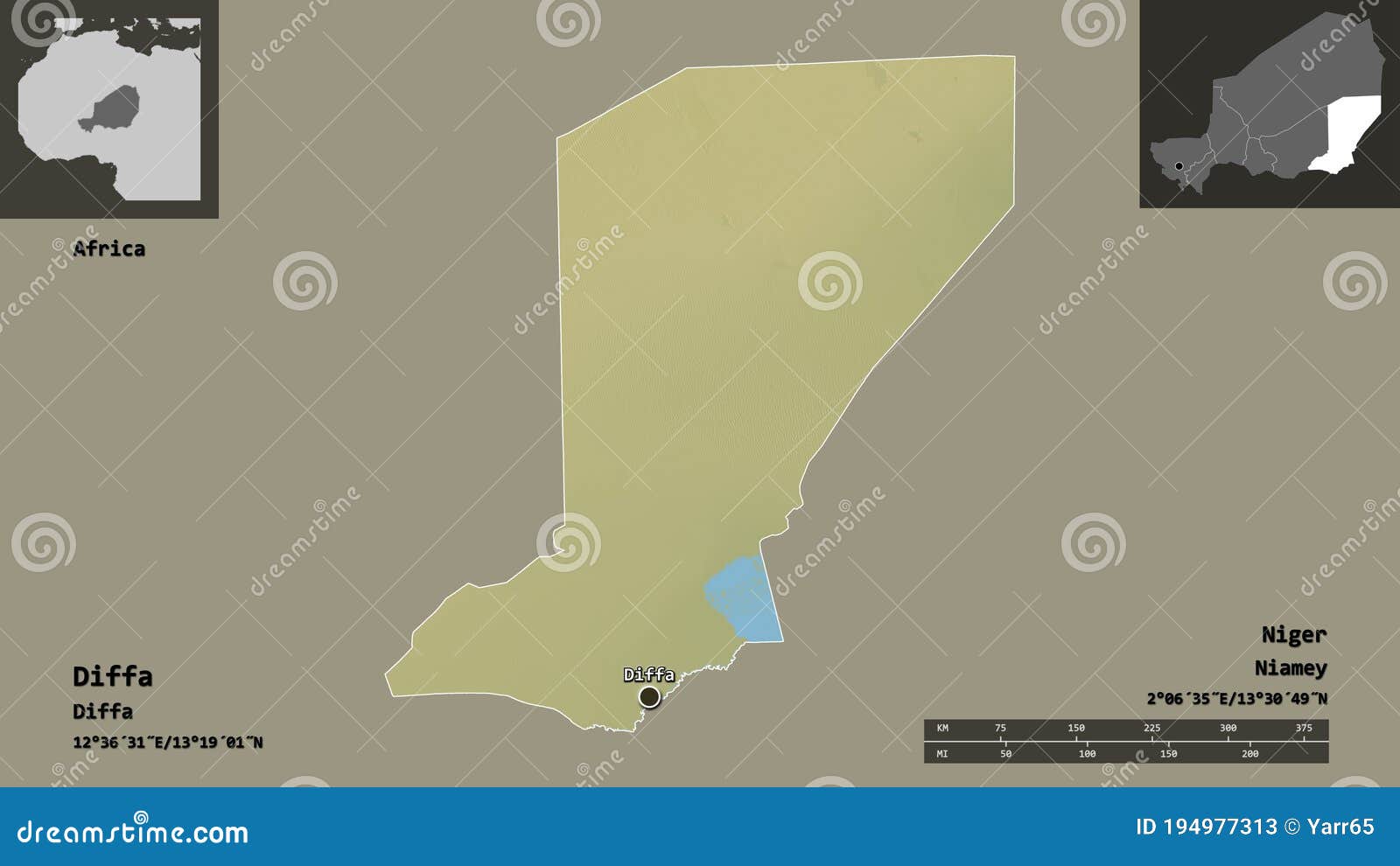 Diffa, Department of Niger,. Previews. Relief Stock Illustration ...