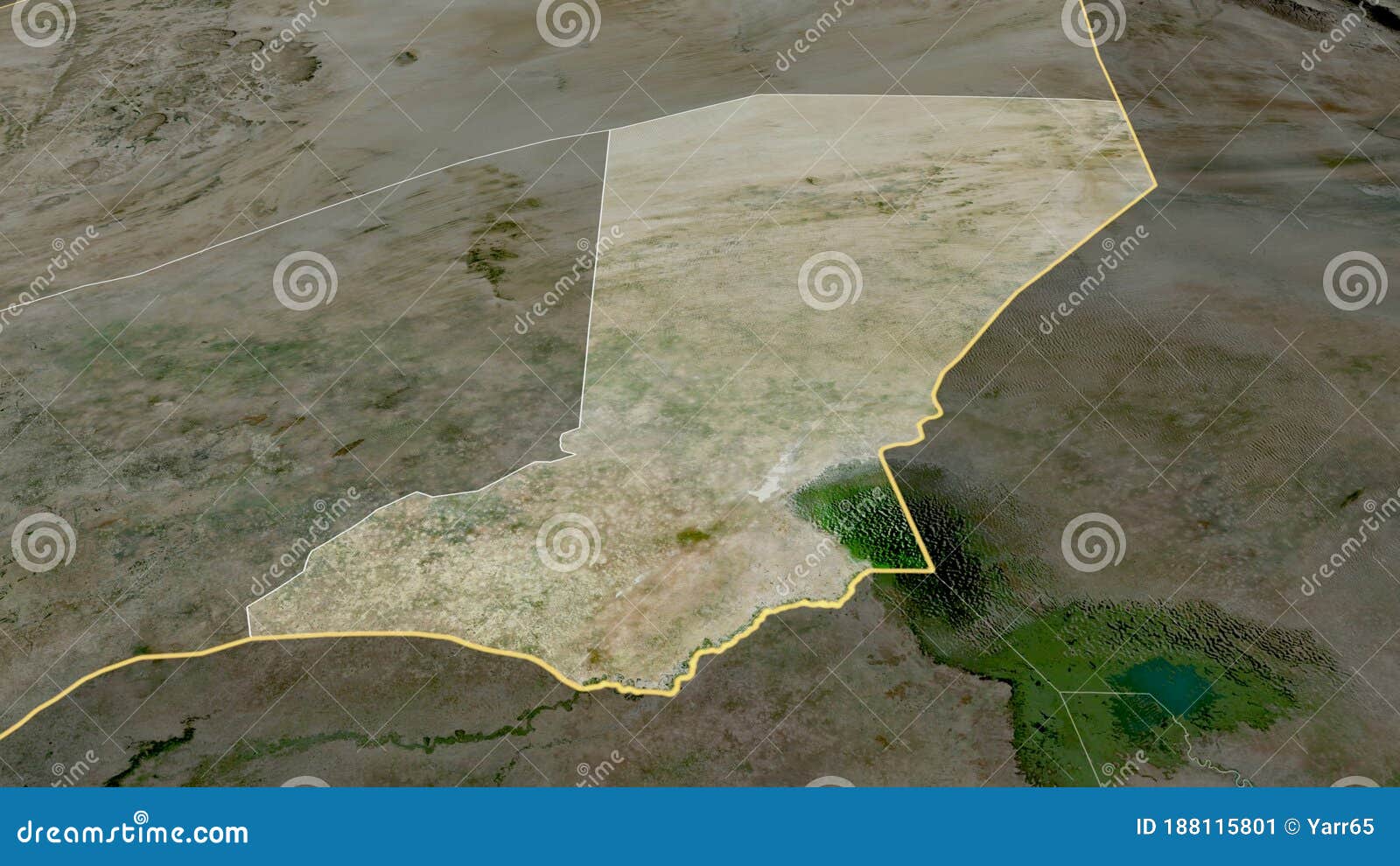 Diffa, Niger - Highlighted. Satellite Stock Illustration - Illustration ...