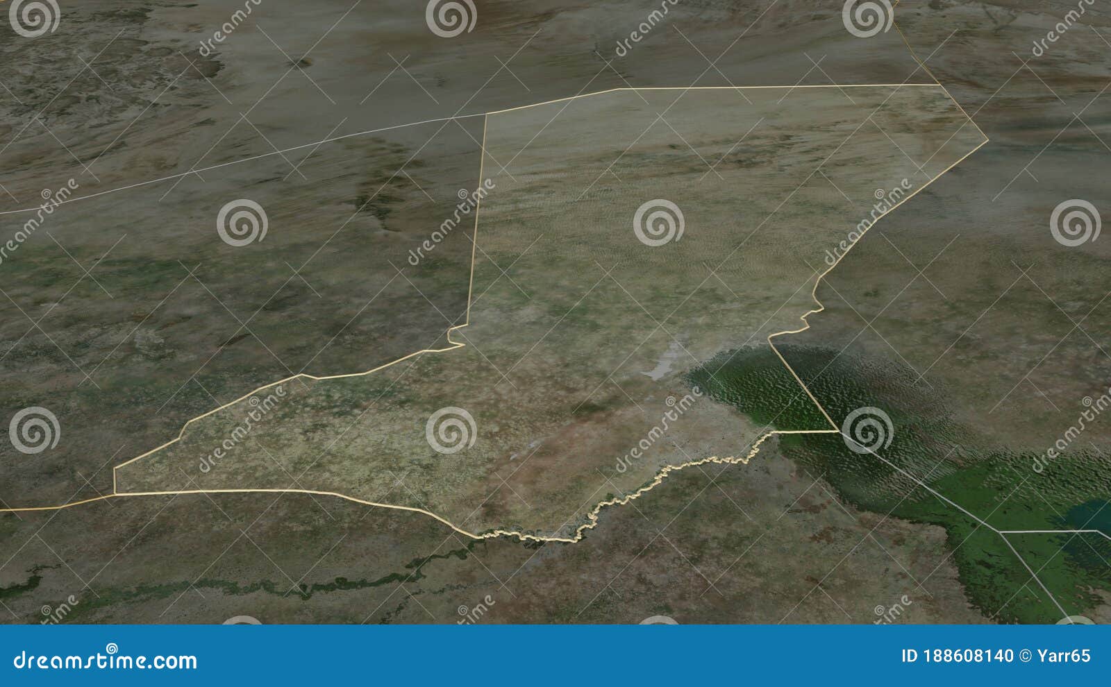Diffa, Niger - Outlined. Satellite Stock Illustration - Illustration of ...