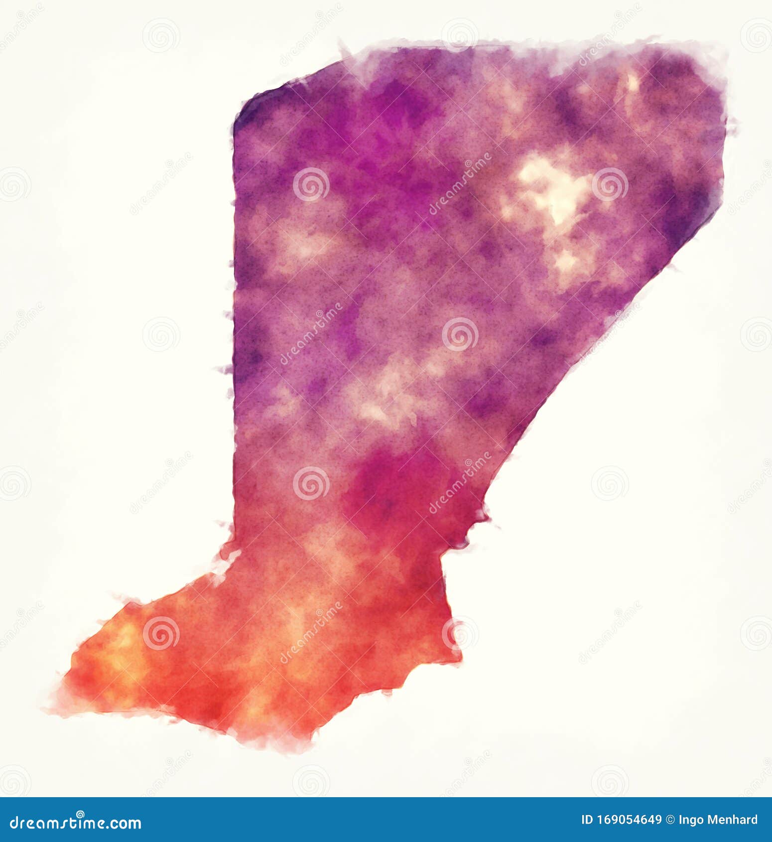 Diffa Region Watercolor Map of Niger Stock Illustration - Illustration ...