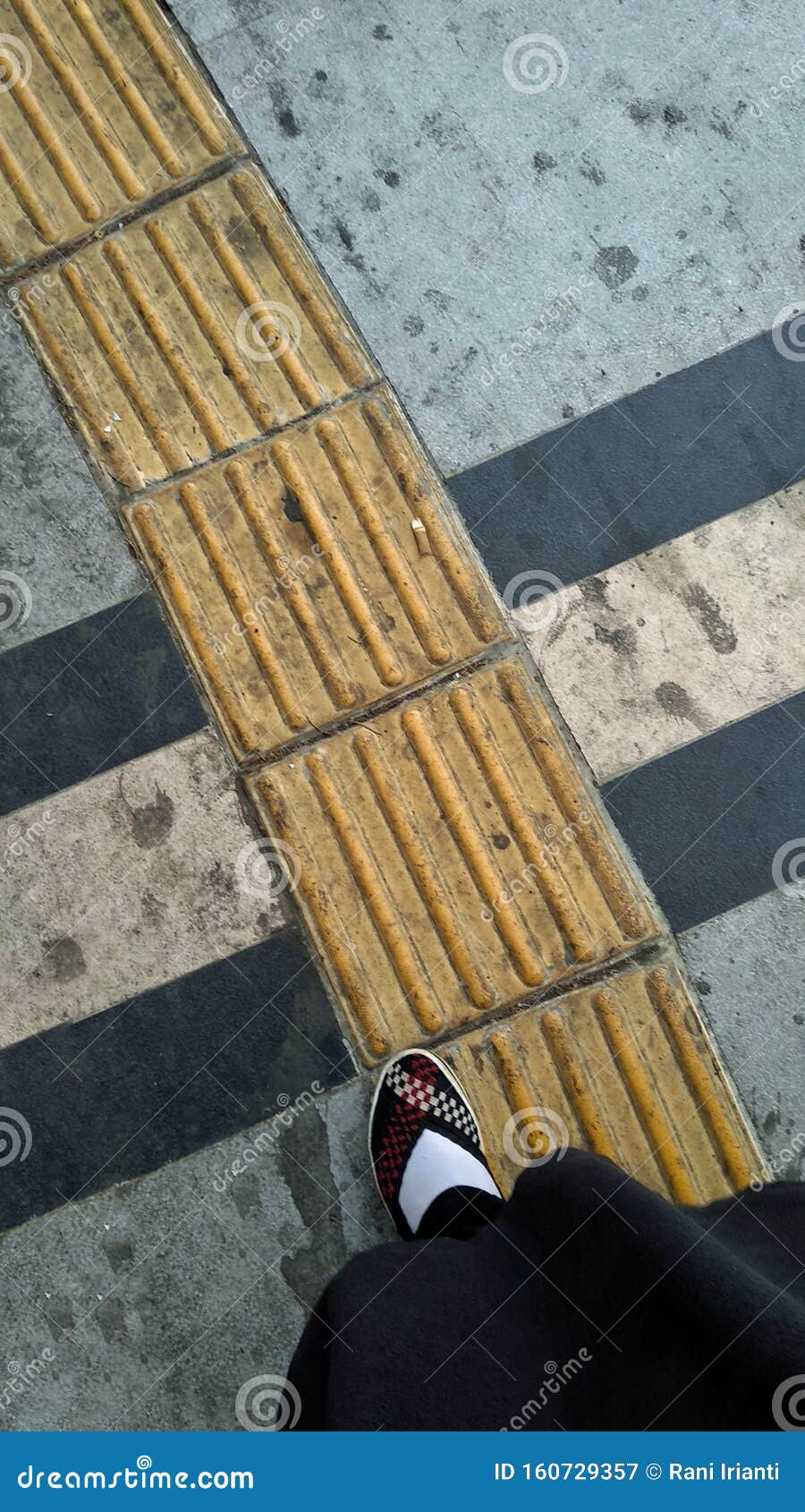 Diffable Line on Sidewalk Pavement Stock Image - Image of facility ...