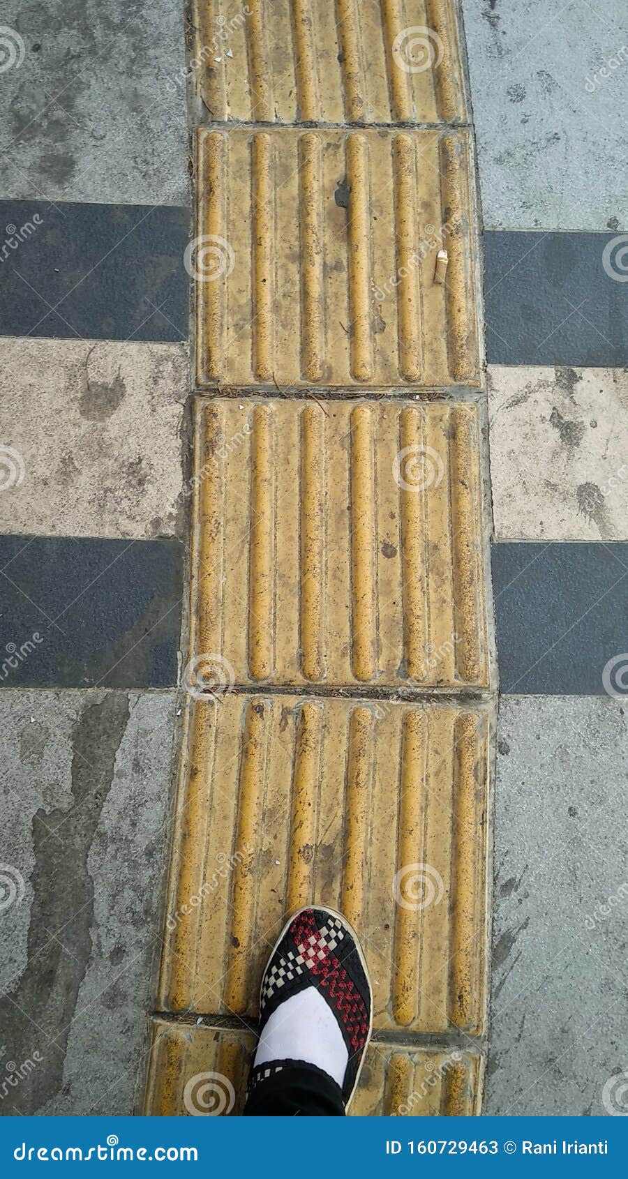 Diffable Line on Sidewalk Pavement Stock Image - Image of footpath ...
