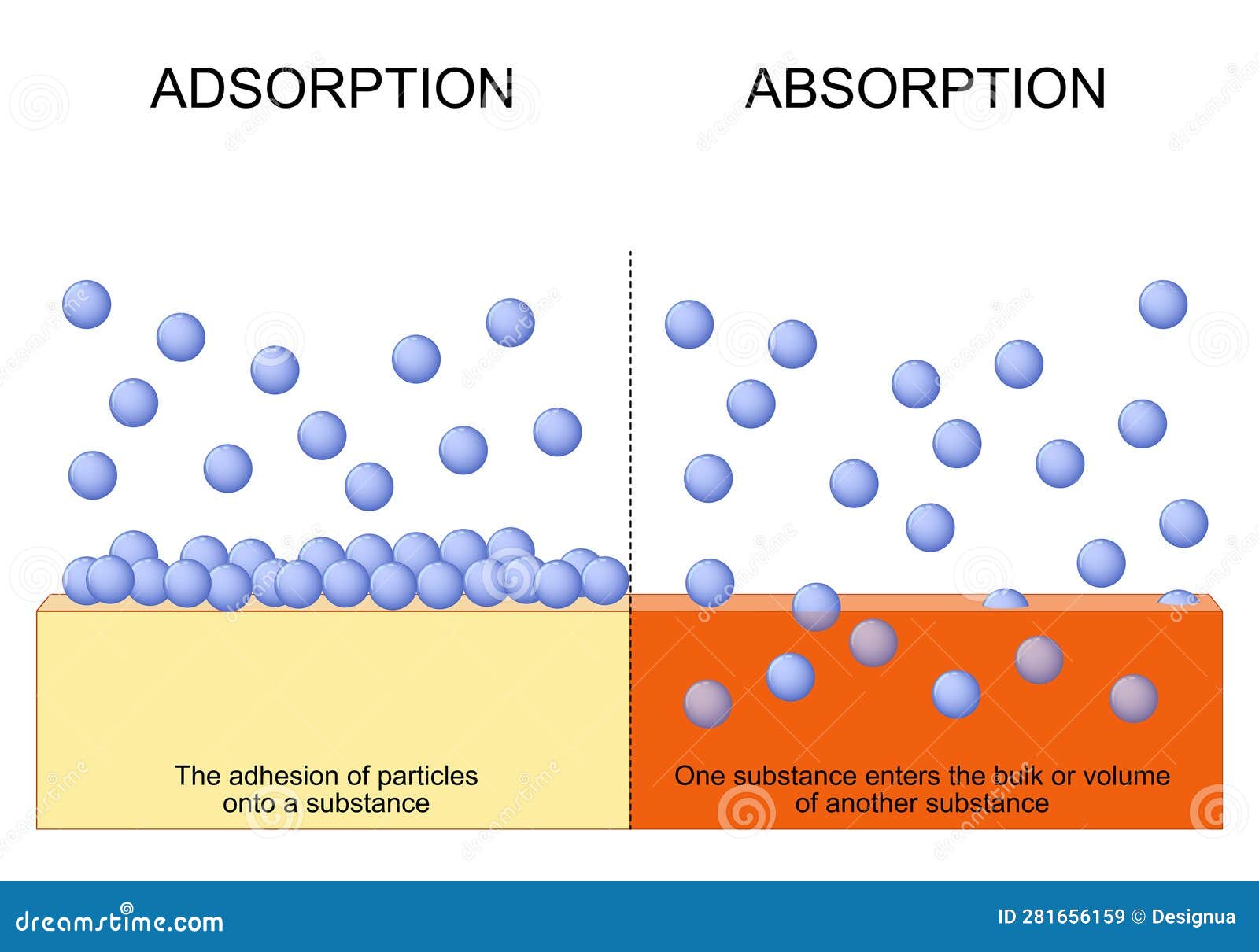 Difference between Adsorption and Absorption Stock Vector ...