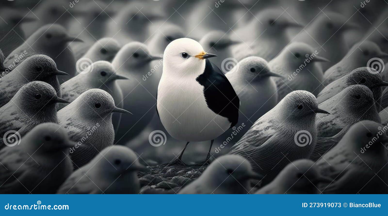 Difference Concept Showing by Extraordinary Bird Standing Out of the ...