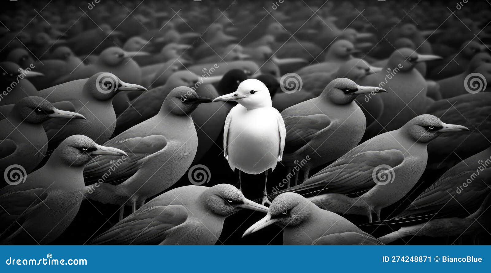 Difference Concept Showing by Extraordinary Bird Standing Out of the ...