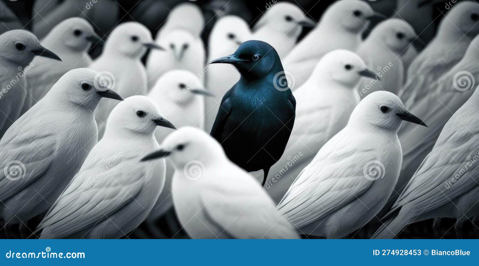 Difference Concept Showing by Extraordinary Bird Standing Out of the ...