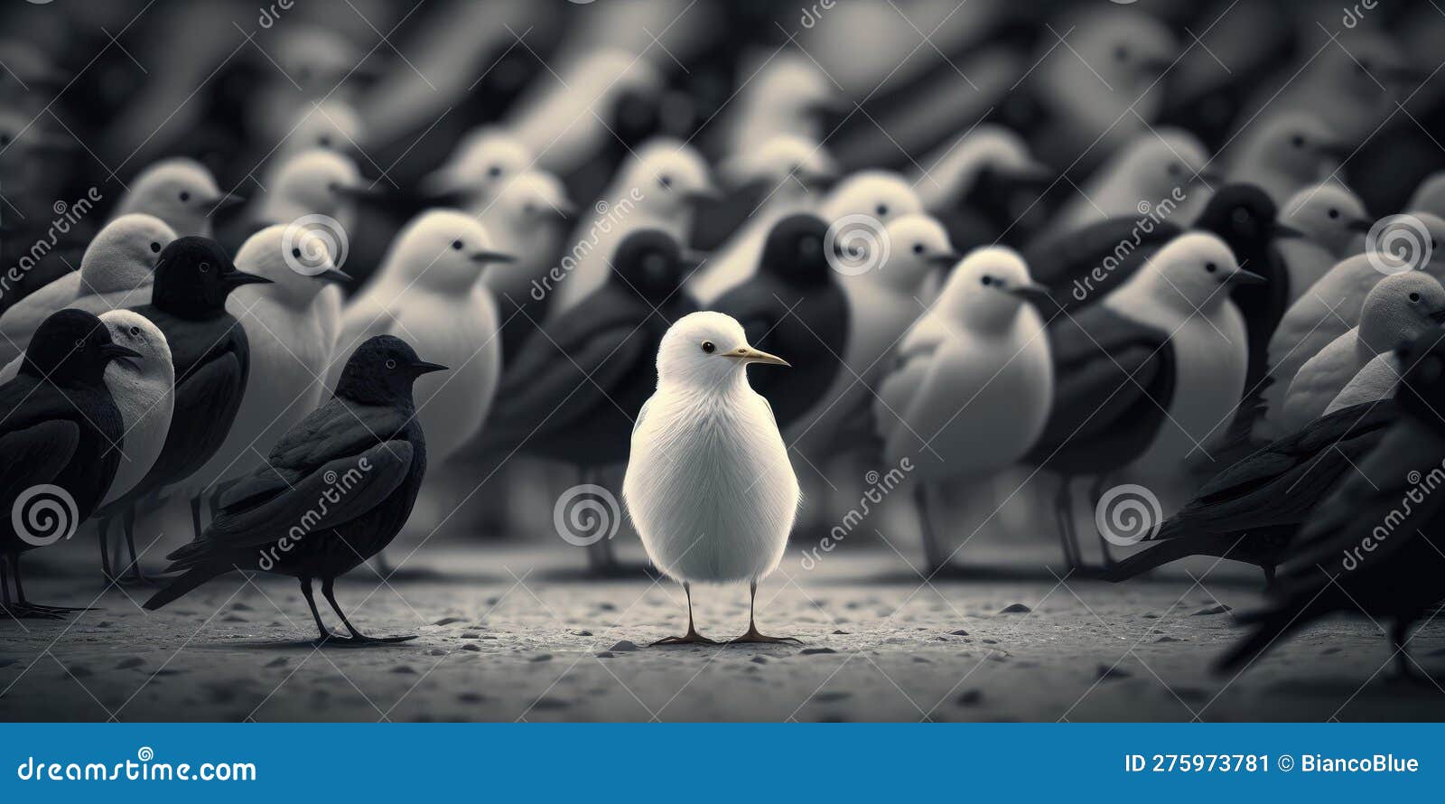 Difference Concept Showing by Extraordinary Bird Standing Out of the ...