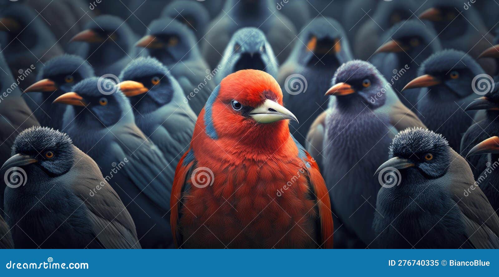 Difference Concept Showing by Extraordinary Bird Standing Out of the ...