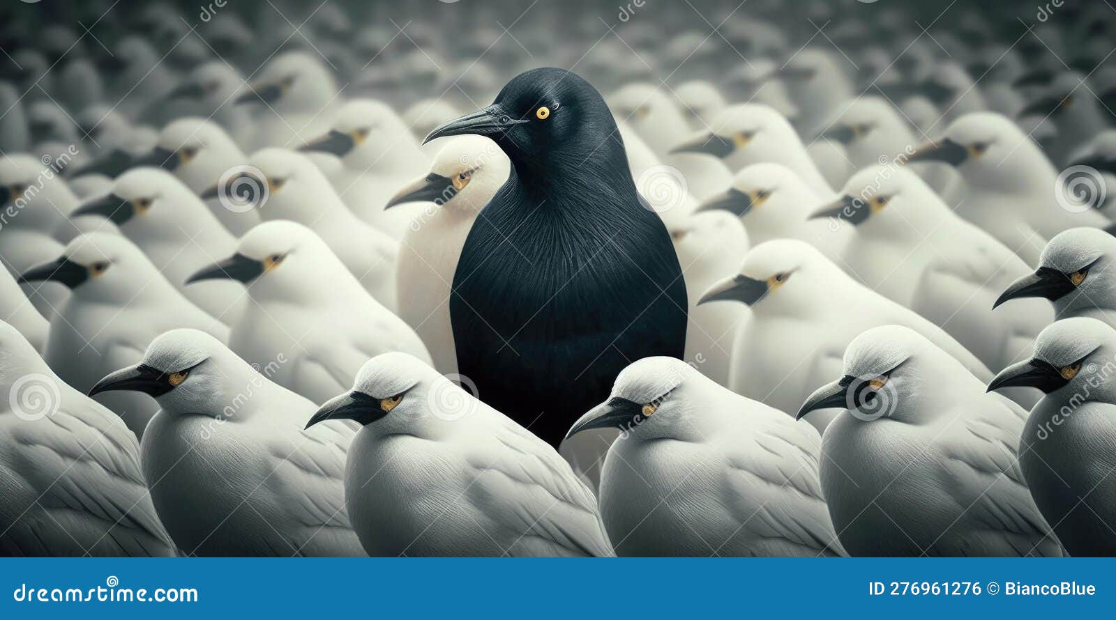 Difference Concept Showing by Extraordinary Bird Standing Out of the ...