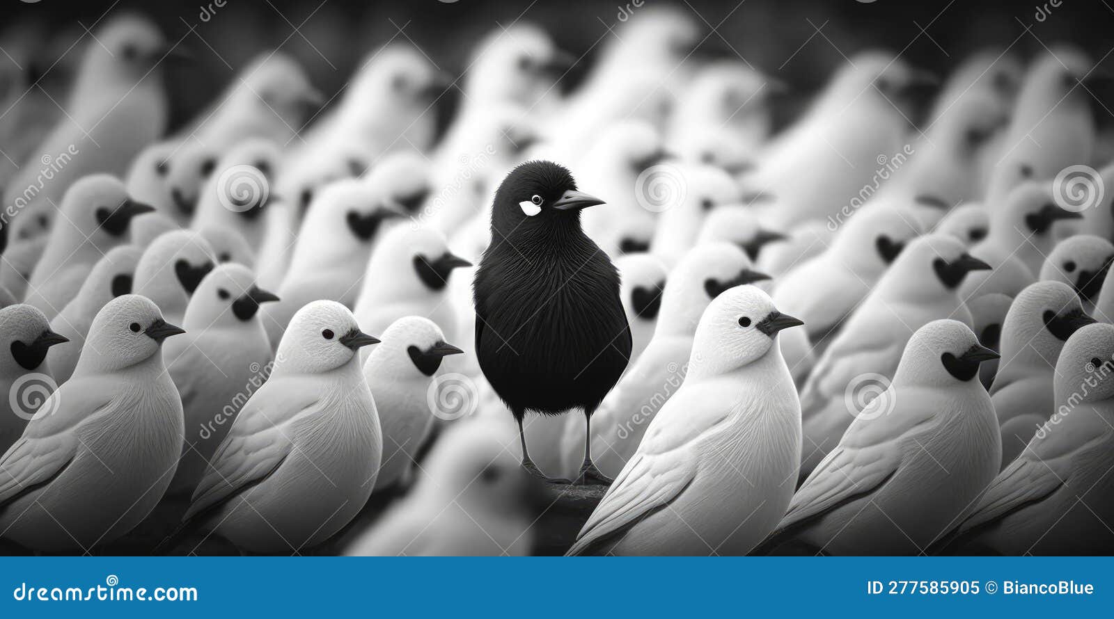 Difference Concept Showing by Extraordinary Bird Standing Out of the ...