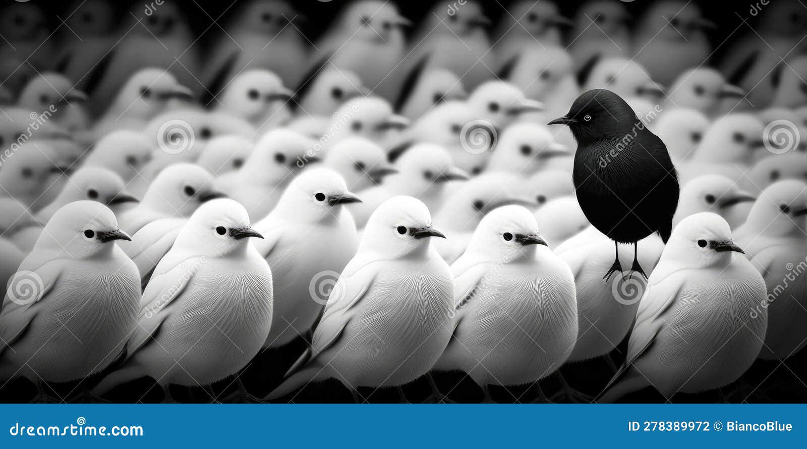 Difference Concept Showing by Extraordinary Bird Standing Out of the ...