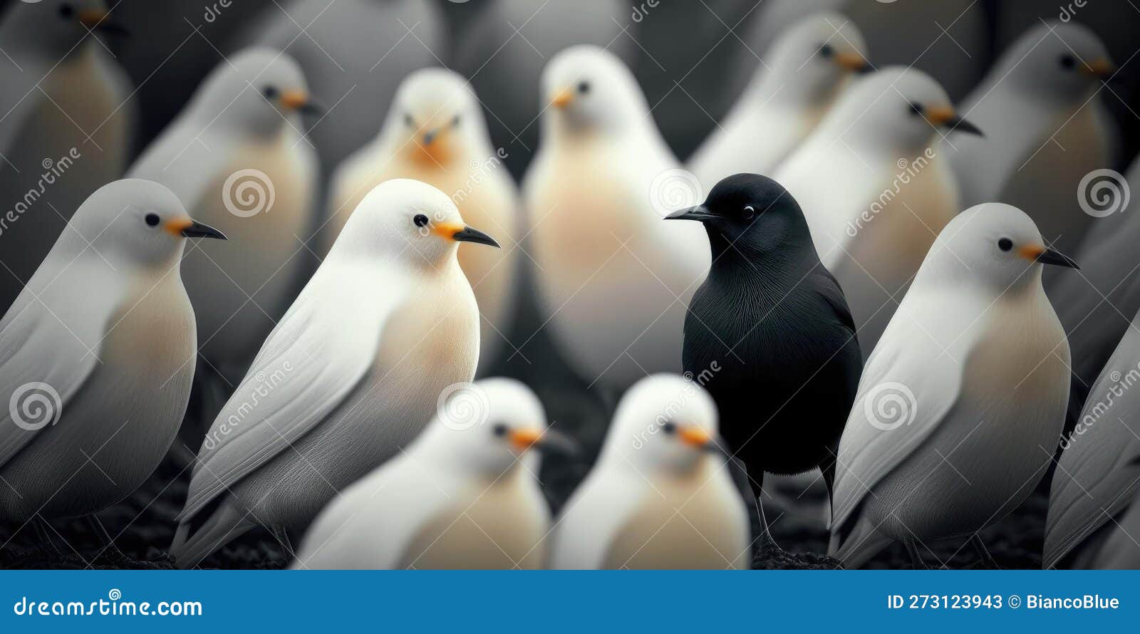 Difference Concept Showing by Extraordinary Bird Standing Out of the ...