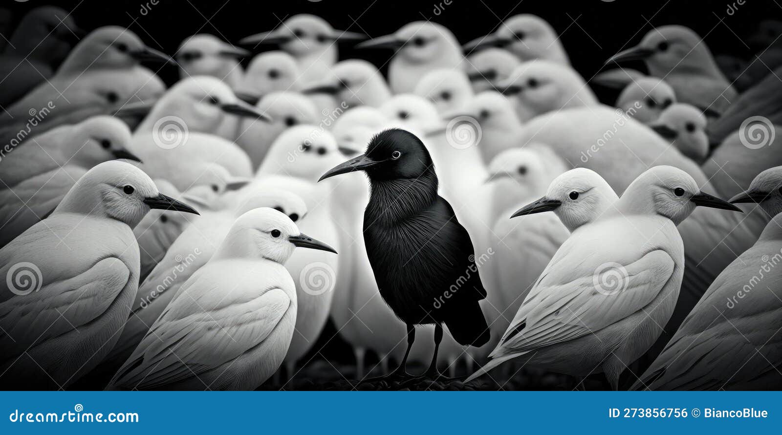 Difference Concept Showing by Extraordinary Bird Standing Out of the ...