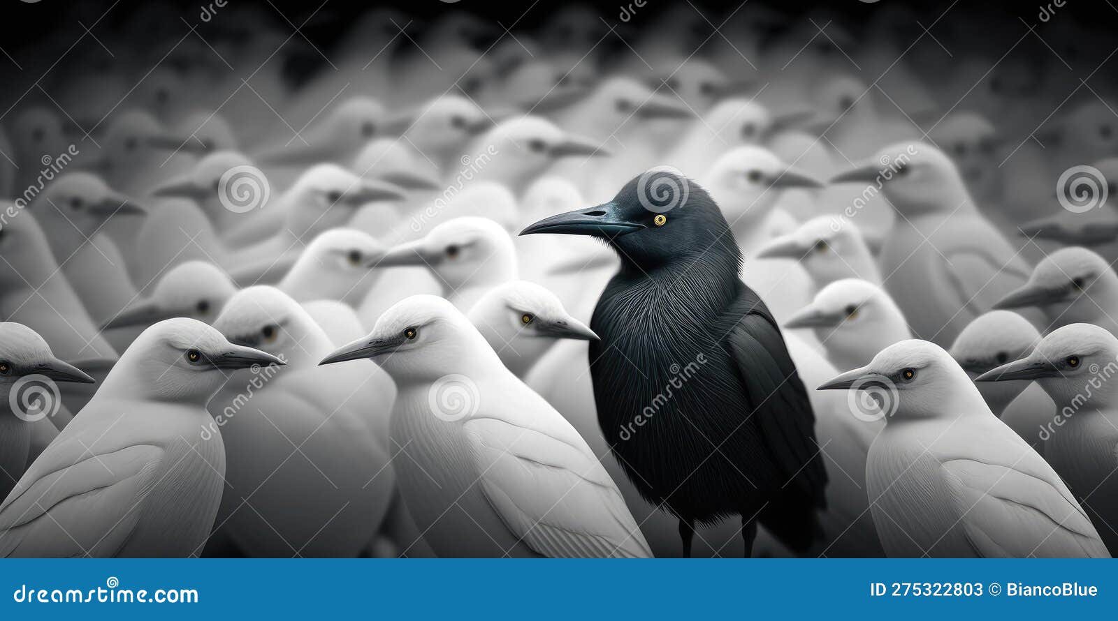 Difference Concept Showing by Extraordinary Bird Standing Out of the ...