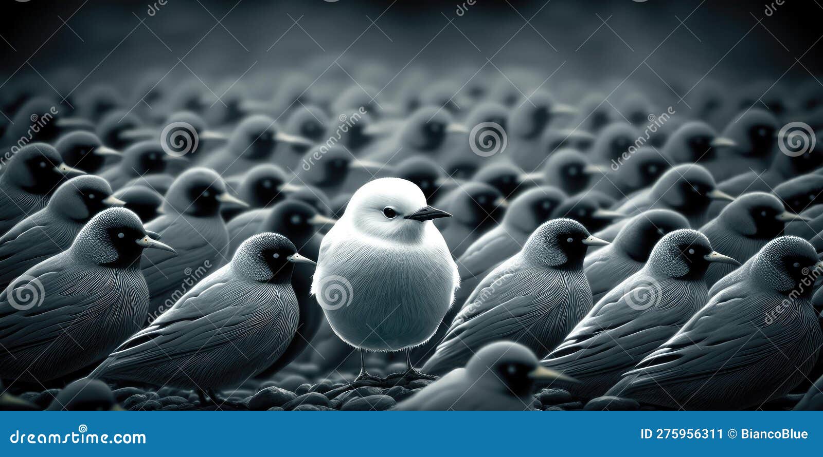 Difference Concept Showing by Extraordinary Bird Standing Out of the ...