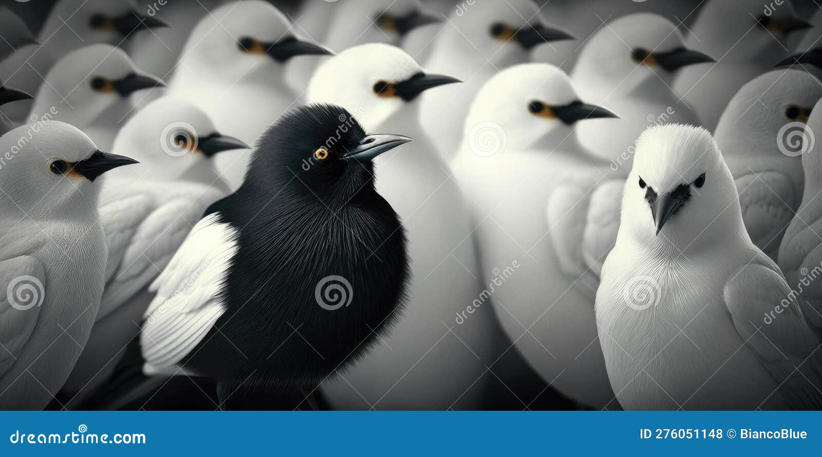 Difference Concept Showing by Extraordinary Bird Standing Out of the ...