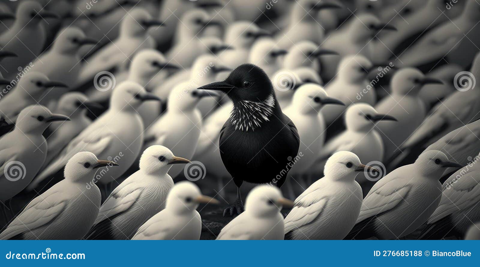 Difference Concept Showing by Extraordinary Bird Standing Out of the ...