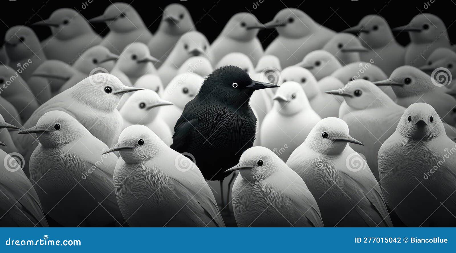 Difference Concept Showing by Extraordinary Bird Standing Out of the ...