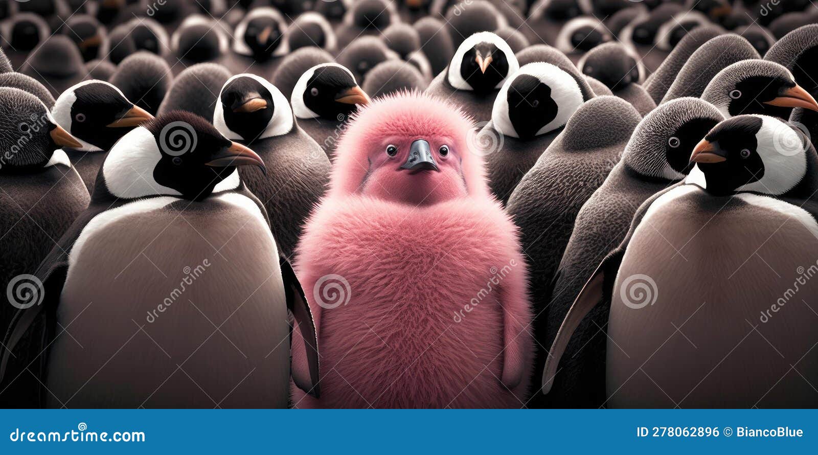 Difference Concept Showing by Extraordinary Penguin Standing Out of the ...
