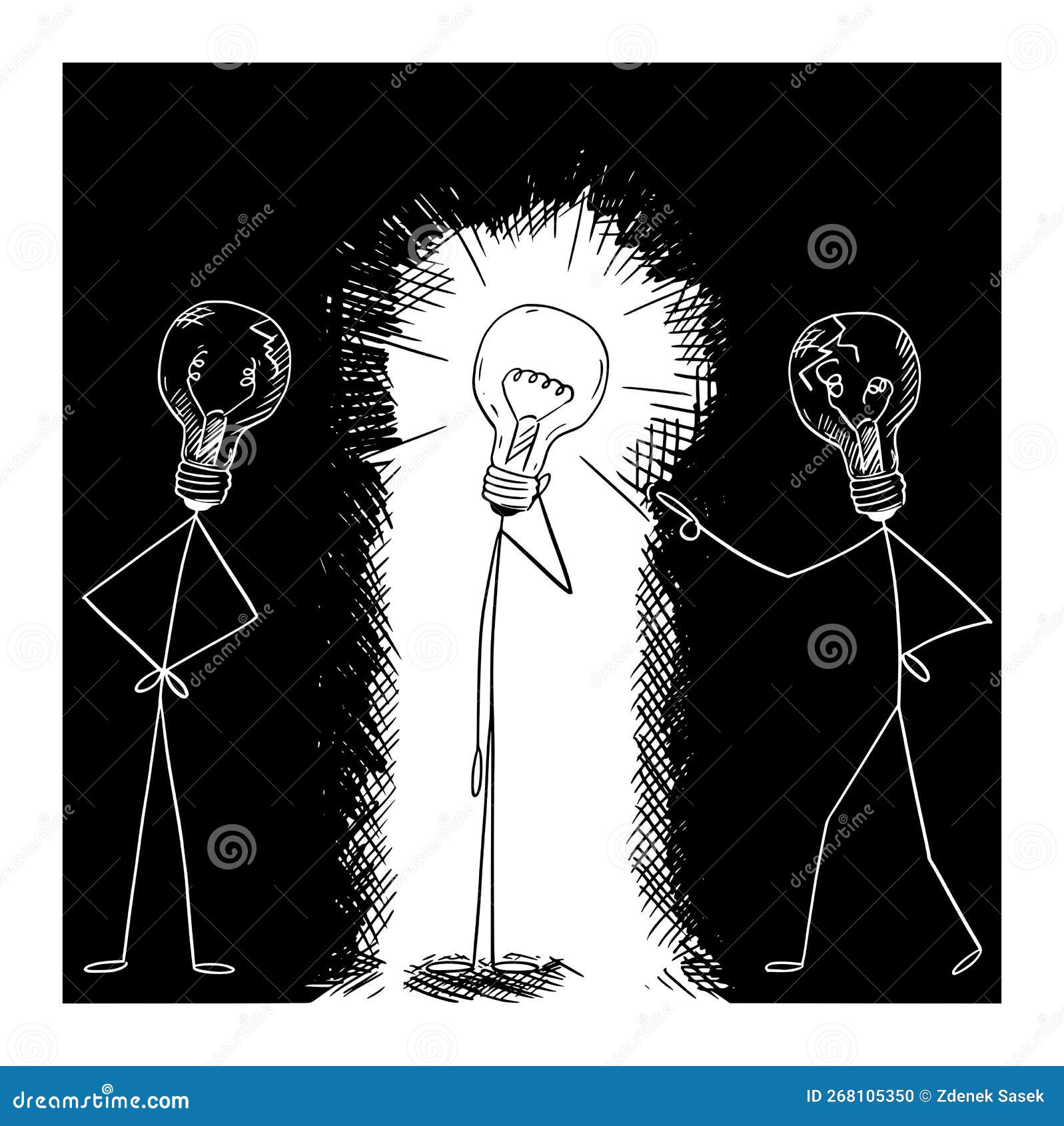 Difference of Creative Individuality, Vector Cartoon Stick Figure ...