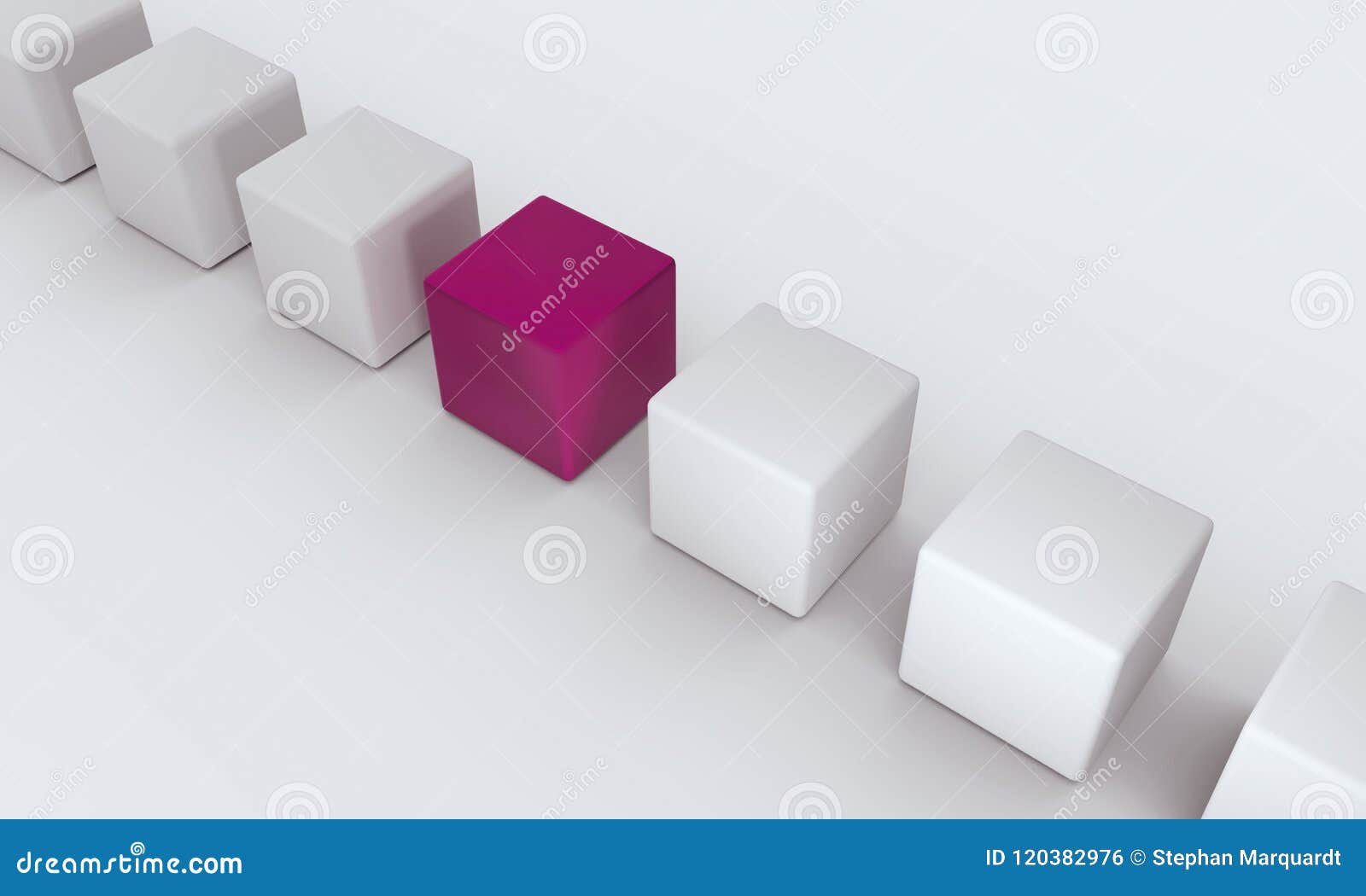Difference. Cubes in a row stock illustration. Illustration of ...