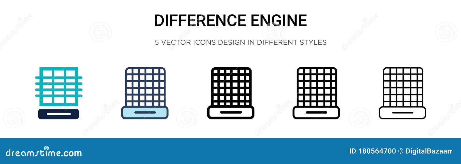 Difference Engine Icon in Filled, Thin Line, Outline and Stroke Style ...