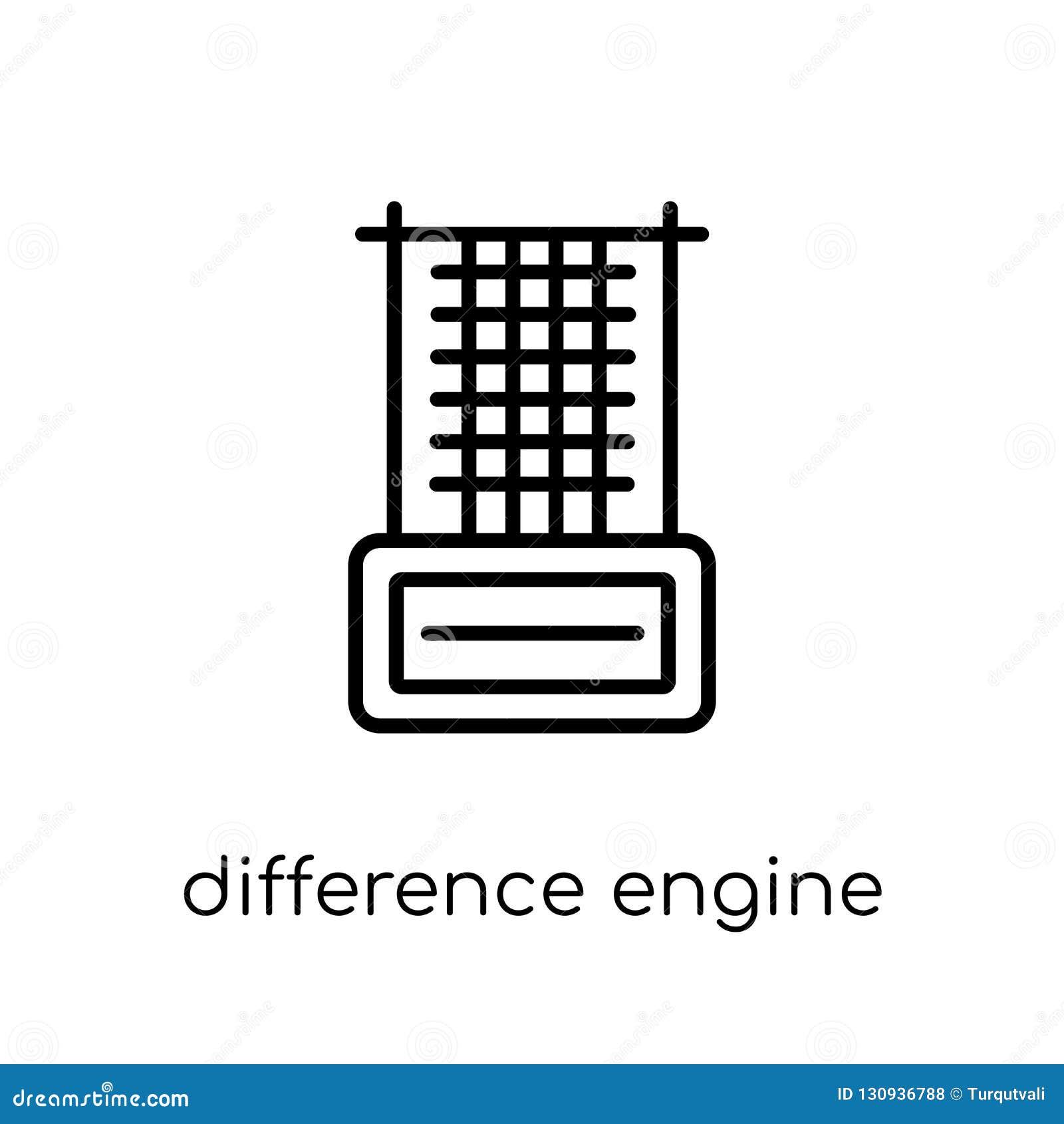 Difference Engine Icon. Trendy Modern Flat Linear Vector Differe Stock ...
