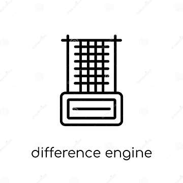 Difference Engine Icon. Trendy Modern Flat Linear Vector Differe Stock ...