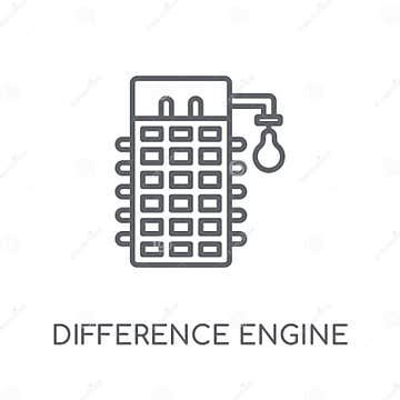 Difference Engine Linear Icon. Modern Outline Difference Engine Stock ...