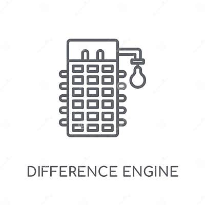 Difference Engine Linear Icon. Modern Outline Difference Engine Stock ...