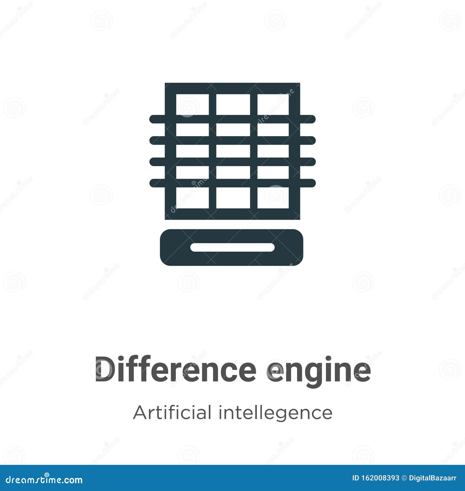 Difference Engine Vector Linear Icon Isolated On Transparent Background ...