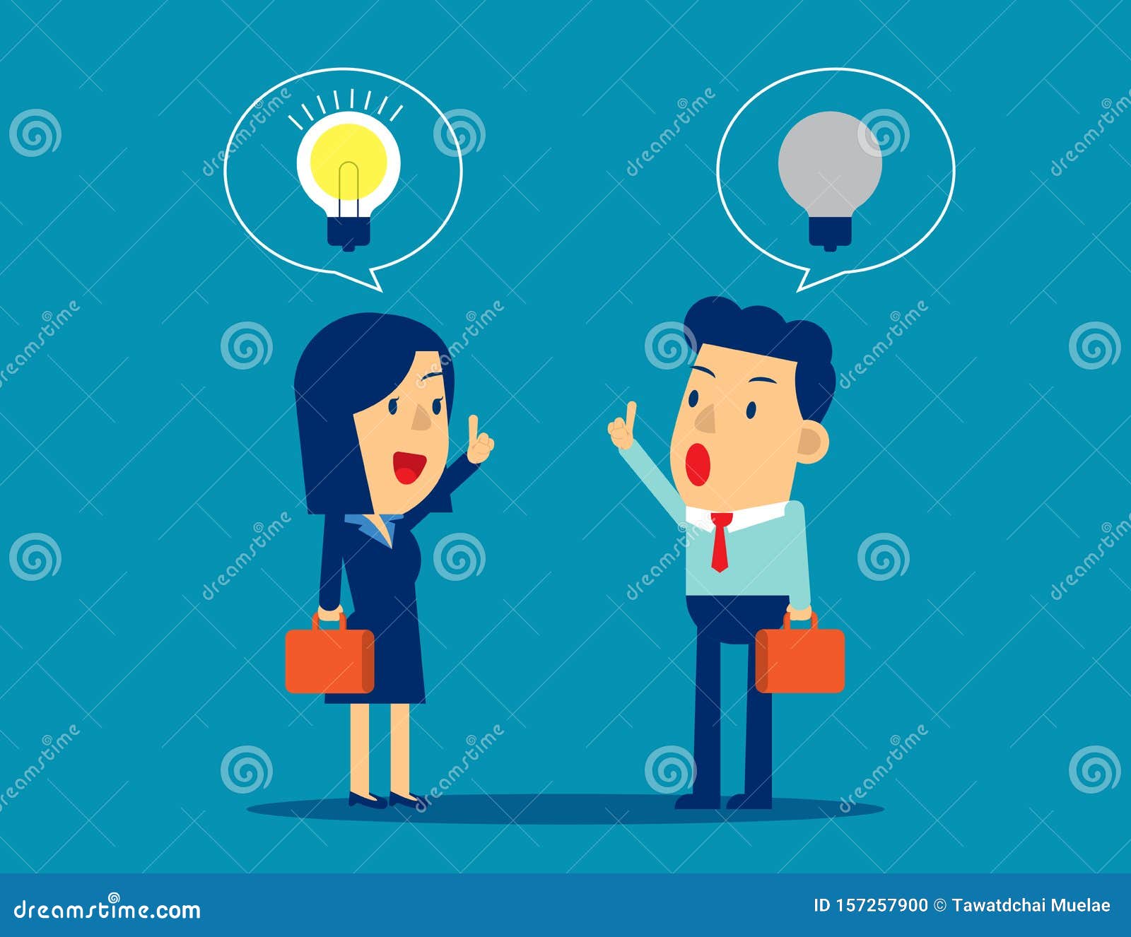 Difference of Ideas between Leaders and Employee. Concept Business ...