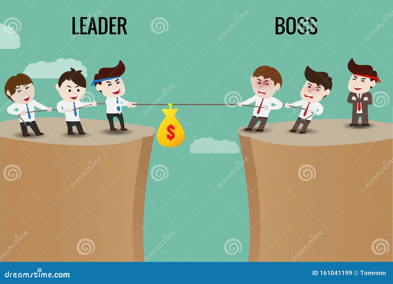 The Difference between Leader and Boss Stock Vector - Illustration of ...