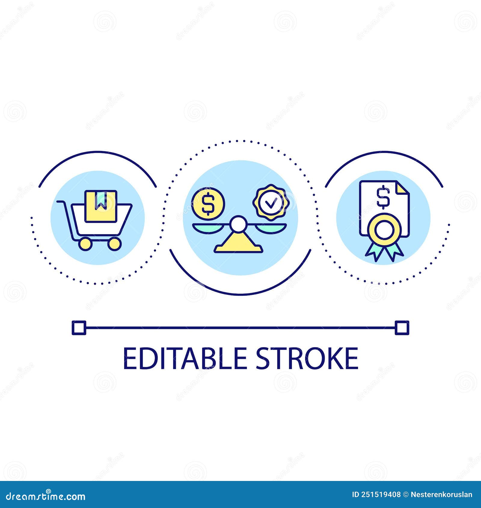 Difference between Price and Quality Loop Concept Icon Stock Vector ...
